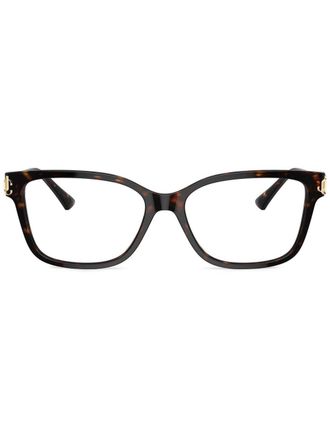 Jimmy Choo Eyewear lunettes de vue &agrave; effet &eacute;cailles de tortue - Marron