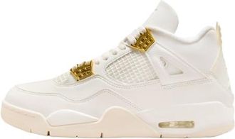 Nike Jordan WMNS Air 4 Retro Chaussures de course pour femme, Voile/doré métallisé-noir, 9 UK (11.5 US)