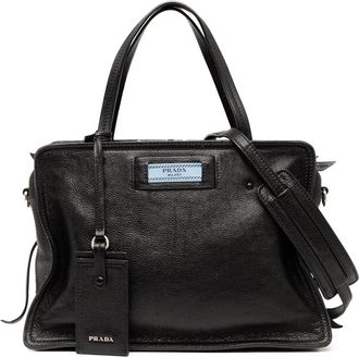 Prada Hobo Bags - Glace Calfskin Etiquette Satchel - Gr. unisize - in Schwarz - für Damen