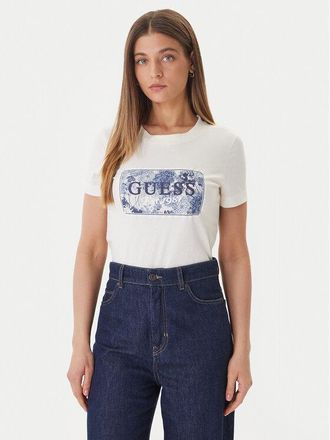 Guess T-Shirt W6GP02 K2753 &Eacute;cru Regular Fit