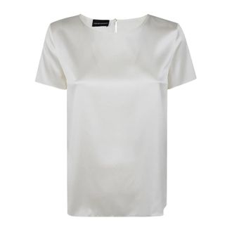 Emporio Armani Kurzarm-Seiden-Top - - Blouses & Shirts - Damen - Wei&szlig; - XL