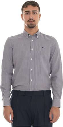 Harmont & Blaine Hemd mit Fischgr&auml;tenmuster in Regular Fit - - Shirts - Herren - Blau - 4XL