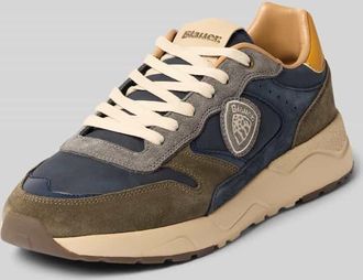 Blauer Sneaker aus Leder-Mix mit Logo-Detail Modell OZARK