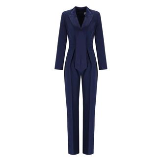 Elisabetta Franchi Navy Smoking Jumpsuit - - Jumpsuits & Playsuits - Damen - Blau - M
