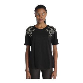 Dodo Bar Or Dodo BAR OR, Femme, Tops, Noir, Taille: 38 FR T-shirt Noir Brodé Floral