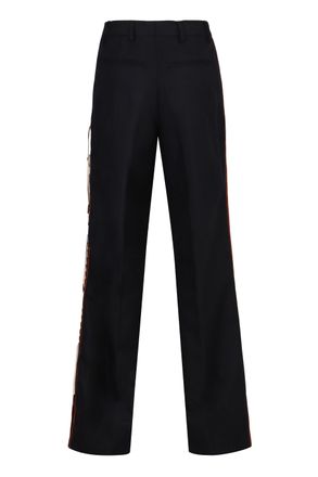 Dries Van Noten Womens Trousers Straight Wool Navy