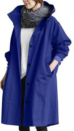Generic Cocila Cardigan &agrave; Manches Longues Et Poches Solides Pour Femmes Pull Boutons Manteau Capuche En La Veste Chaude Hiver (Blue Xxxl) Veste Jean Legere Fe