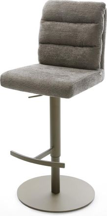 DELIFE Barstuhl Pela-Flex Boucl&eacute; Soft Schlamm Drehfu&szlig; h&ouml;henverstellbar Metall Titanfarben, Barst&uuml;hle