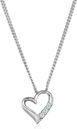 DIAMORE Elli DIAMONDS Halskette Damen mit Herz Anhänger Ewigkeit mit Diamant (0.04 ct.) in 925 Sterling Silber