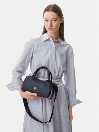 Tommy Hilfiger Handtasche Th Logotape Mini Satchel AW0AW18743 Dunkelblau