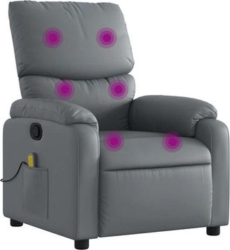 vidaXL Massagesessel Relaxsessel Grau Kunstleder vidaXL