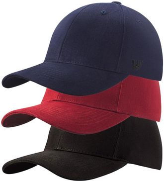 4sold Baseballkappe f&uuml;r Herren und Damen, 100% Baumwolle, Baseballkappe, Sport, l&auml;ssig, einfarbig, Sonnenhut, H&uuml;te, Messing, Polo-Stil, klassisch, 3 St&uuml;ck, 