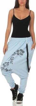 Malito more than fashion Malito Boyfriend Pantalon Bretelles Baggy Harem Aladdin 91085 Femme Taille Unique (Bleu Clair)