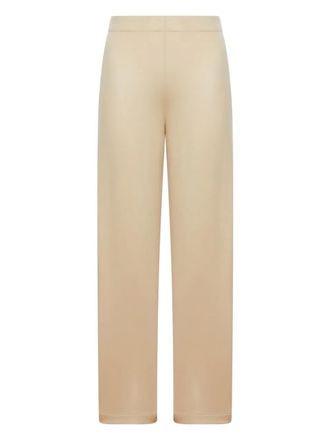 Max Mara Seidenhose mit Stretchbund - Nude