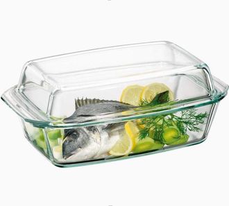 Bohemia Design Cristal 093/006/031 SIMAX Schüssel eckig ca. 2,8 ltr. mit hohem Deckel aus hitzebeständigem Borosilikatglas