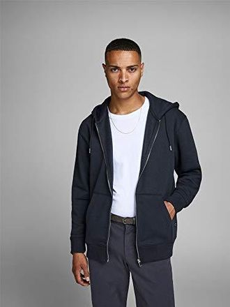 Jack & Jones NOS Homme Jjesoft Sweat Zip Hood Noos Veste Sweat Not Applicable, Bleu (Navy Blazer Fit: Relax), X-Large