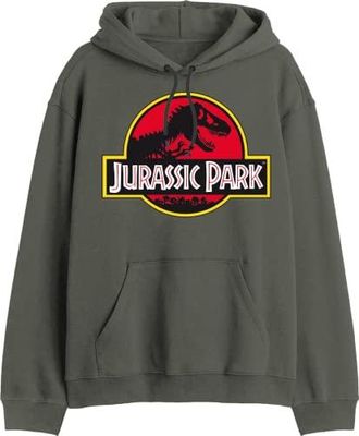Jurassic Park Cotton Division Officiel Classic Logo imprimé Hooded Sweatshirt Homme -Coupe Standard Winter Wear avec Capuche à Cordon de Serrage et Poche Kangourou,