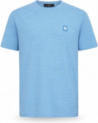 Belstaff T-Shirt London Retro Micro Striped Tee Modern Slim fit (1-tlg) Farblich abgestimmter Phoenix-Aufn&auml;her auf der Brust