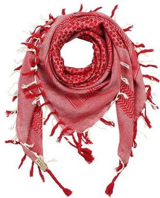 Freak Scene Kufiya - rouge - Tissage Peshtemal - 100 x 100 cm - Shemagh - foulard Arafat palestinien - keffieh en coton