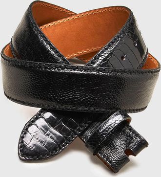 Reptiles House Reloader - Strau&szlig;enleder g&uuml;rtel - Schwarz