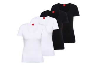 HUGO BOSS T-Shirt Damen T-Shirt 4er Pack Baumwollmischung T-Shirt RN (Packung, 4er Pack)