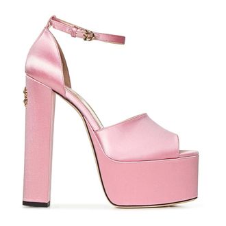 Elie Saab Hellrosa Satin Plateau Sandalen Elie Saab