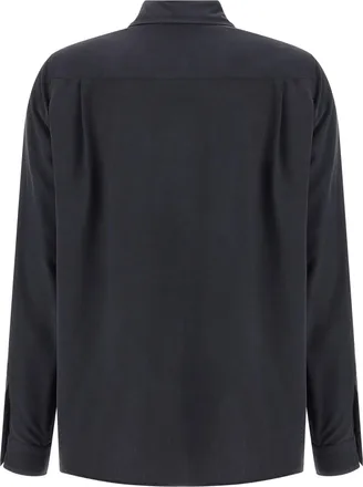 Max Mara Washed Silk Canvas Shirt - Black