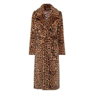 Philipp Plein Eco Mink Coat Long Leopard - - Coats - Damen - Braun - L