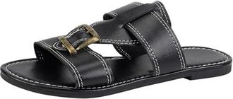 Generic Chaussures hautes pour femme avec boucle carr&eacute;e, plates, rondes, respirantes, l&eacute;g&egrave;res, pour lext&eacute;rieur, les vacances &agrave; la plage, chaussures d&eacute;contract