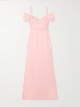 Giambattista Valli Schulterfreie Robe Aus Cr&ecirc;pe Mit Raffungen - Pink