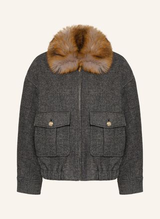 Maje Blouson Mit Kunstfell grau