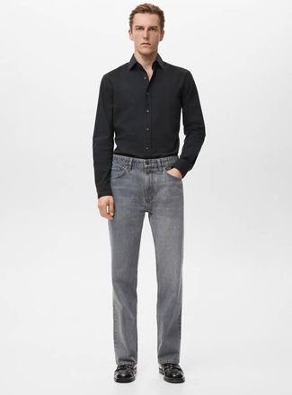 Mango Chemise 100 % coton slim-fit noir - Homme - XL - MANGO MAN