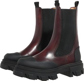 Ganni Stiefel - Cleated Mid Boot Brushed - Gr. 37 (EU) - in Rot - für Damen