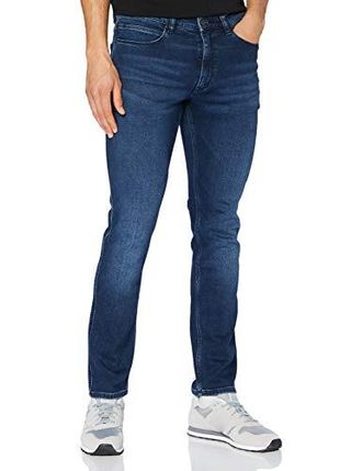 HUGO BOSS Hommes 734 Jean Skinny Fit Bleu en Denim Stretch à Effet usé