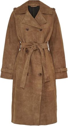 BTF-CPH Klassischer Wildleder-Trenchcoat - - Coats - Damen - Braun - XL