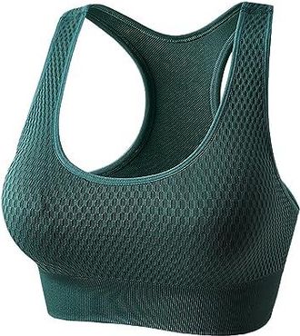 Generic Soutien-gorge de sport rembourr&eacute; sans couture pour femme Dos nageur Soutien moyen 2026, Vert, M
