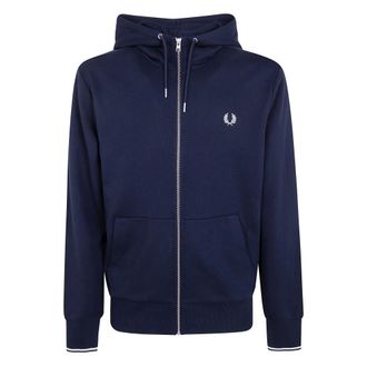 Fred Perry Homme, Sweatshirts et sweats &agrave; capuche, Bleu, Taille: XL Hooded Zip Through SweaT-shirt