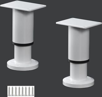 Generic Verstellbare M&ouml;belf&uuml;&szlig;e, 2er-Set Metallf&uuml;&szlig;e F&uuml;r Kommoden, Schreibtische Und Regale - Robuste Ersatzf&uuml;&szlig;e Mit Rutschfester Unterseite(Wei&szlig;,6-8.5cm)