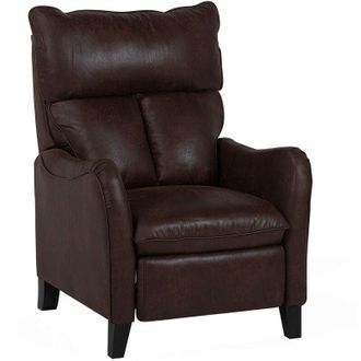 Beliani Beliani - Fauteuil tv Relax en Cuir pu Marron Foncé avec Dossier et Repose-pied Réglables Confort dAssise Luxueux et Design Traditionnel
