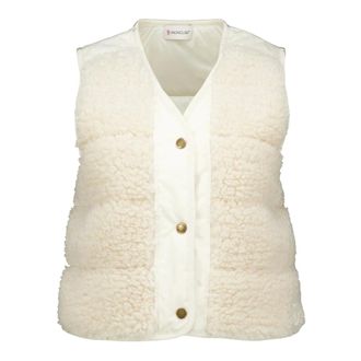 Moncler Gilet Teddy matelass&eacute; - Femme - Vestes - Beige - Taille: 36 FR