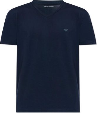Emporio Armani Homme, Tops, Bleu, Taille: XL T-shirt lingerie &agrave; col en V