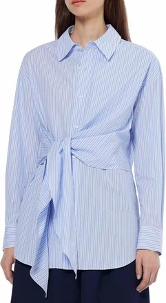 Scotch & Soda Damen Shirt Striped Knotted Shirt, Sky Blue/White Stripe,38