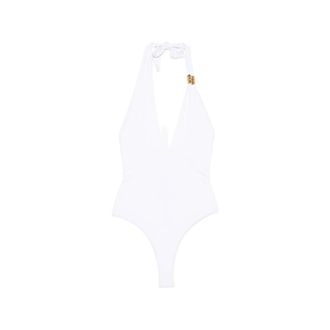 Elisabetta Franchi Femme, Tops, Blanc, Taille: 40 FR Maillot de bain une pi&egrave;ce avec d&eacute;tail bijou