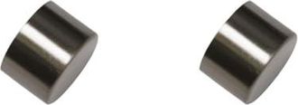 Gardinia Endknopf, aluminum, Edelstahl-Optik, Windsor Classic, 2 (Packung mit 2)