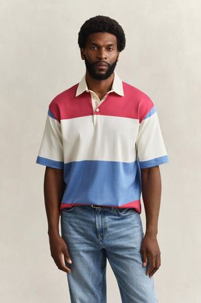 GANT Herren Kurzarm-Rugger (XXL) MUTED Rot