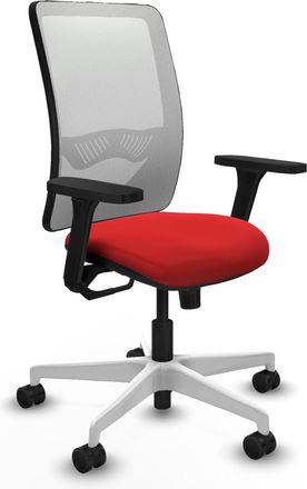 Piqueras y Crespo B&uuml;rostuhl Zulema mit 3D-Armlehnen, h&ouml;henverstellbare Lendenwirbelst&uuml;tze, ausgestattet mit Sincro 3 Positionen und Schneideschaum, Wei&szlig;/Rot