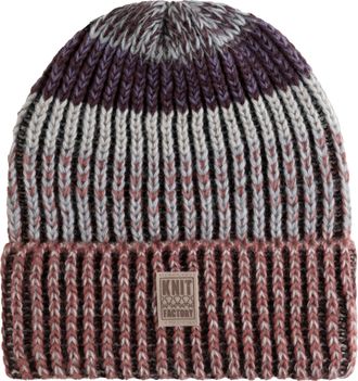 Knit Factory Remy Mütze - Strickmütze für Damen und Herren - Beanie - Wintermütze mit Wolle - Mehrfarbig - Hochwertige Qualität - Velvet Plum