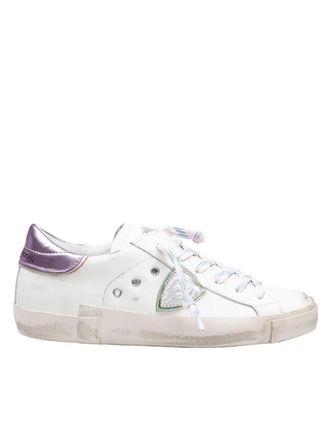 Philippe Model Low-Top Sneaker - Philippe Prsx Leather Sneakers, White And Pink - Gr. 36 (EU) - in Wei&szlig; - f&uuml;r Damen