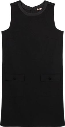 Oltre Femme, Robes, Noir, Taille: 50 FR Robe fourreau fluide avec poches et boutons