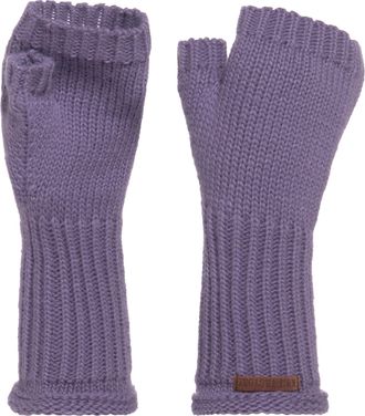 Knit Factory Cleo Handstulpen - Fingerlose Handschuhe - Gestrickte Handschuhe f&uuml;r Winter - Damen Handstulpen aus Wolle - Hochwertige Qualit&auml;t - Violett